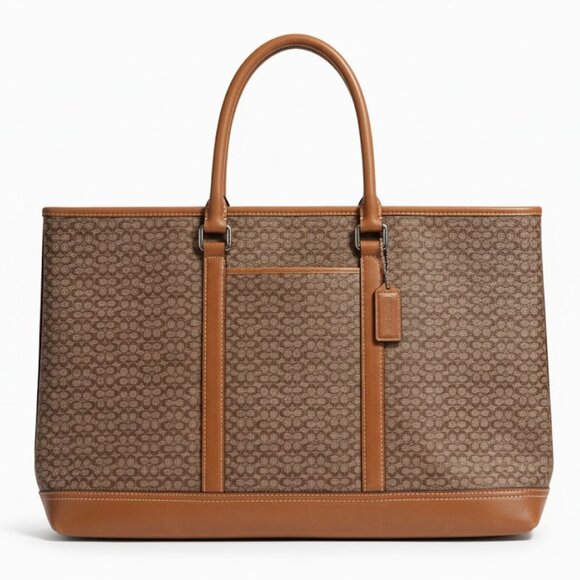 Coach | Bags | Coach Vintage Brown Leather Laptop Tote Work Business ...
